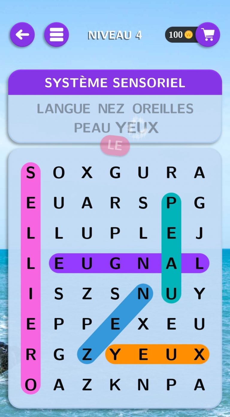 Solution Recherche dans le monde des mots niveau 4